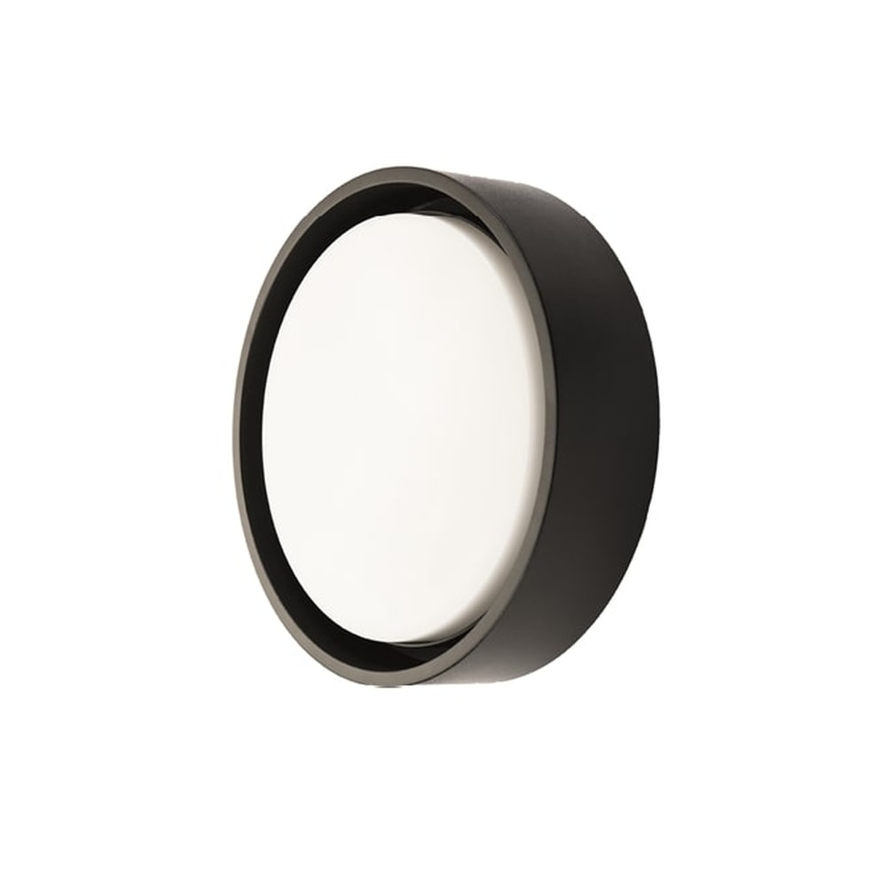 SG Frame Round LED væglampe i sort med sensor 7W 3000K IP66 - Væghængte ...