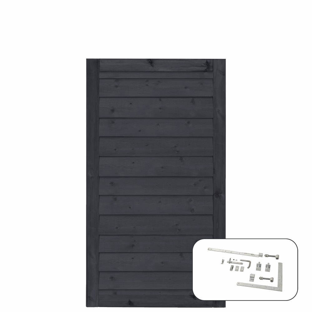 Plus Klink enkeltlåge i grundmalet sort PEFC RAL 9005 vendbar inkl ...