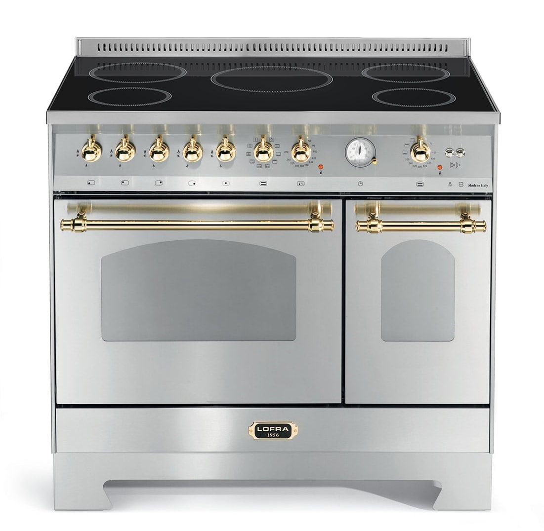 Lofra Komfur Dolce Vita 90 cm 2 ovne Rustfri/Messing Induktion ...