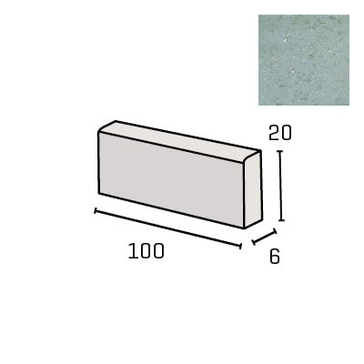 IBF Havekantsten med rund overkant 6 x 20 x 100 cm i grå - Kantsten og ...