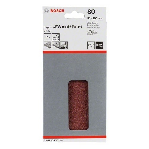 Bosch C430 slibeblad 93 x 186 mm korn 80 til rystepudser 10 stk.