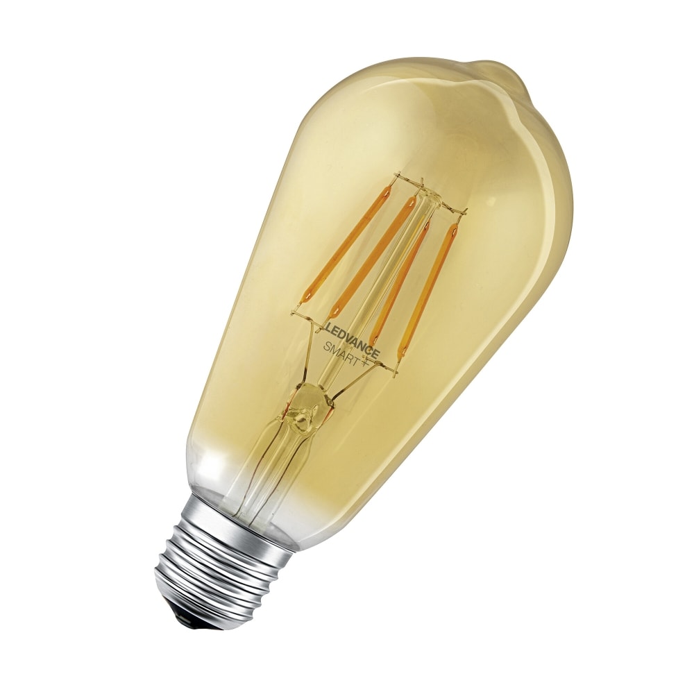 Osram Ledvance Smart+ WiFi Filament Edison LED pære guld 6W dæmpbar E27 - Lyskilder - Frishop.dk