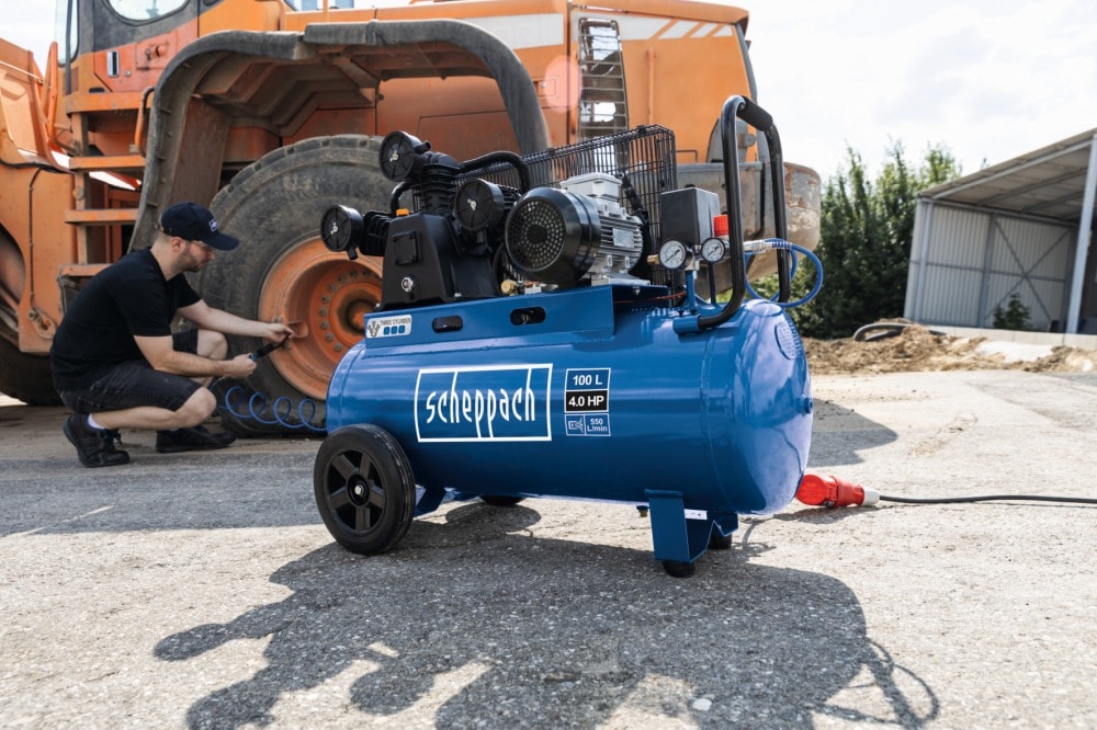 Scheppach HC550TC kompressor 100L 10 bar 4,0 HK 3000W - Kompressor ...