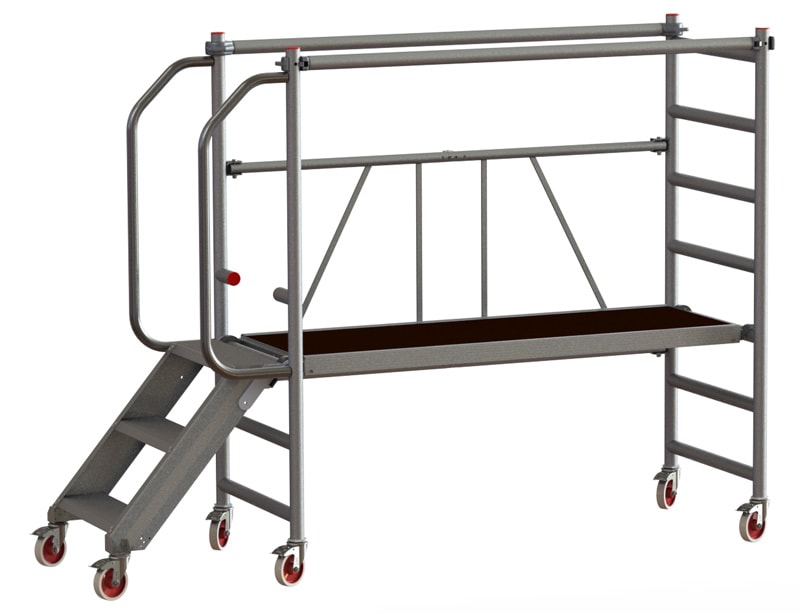 Jumbo foldestillads 178SKT m/trappe og gelænder 178 x 74 cm Arbejdshøjde 3,0 m - Stiger - Frishop.dk